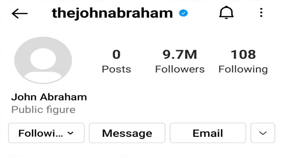 What Just Happened To John Abraham's Instagram Account