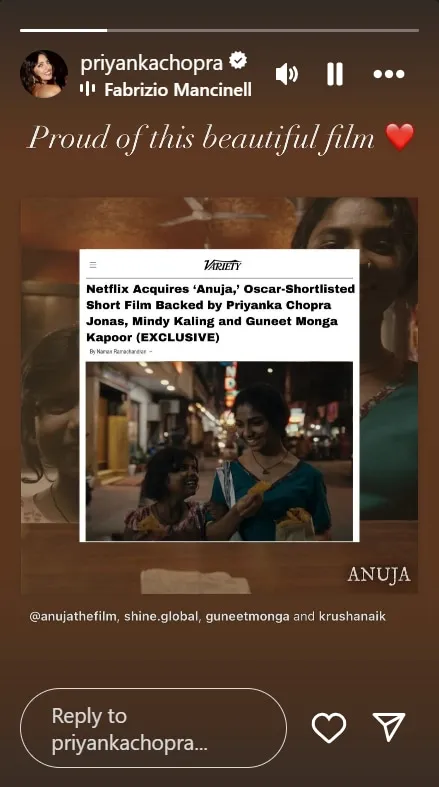 Oscars 2025: Delhi-Based Short Film 'Anuja' Nominated; Priyanka Chopra ...
