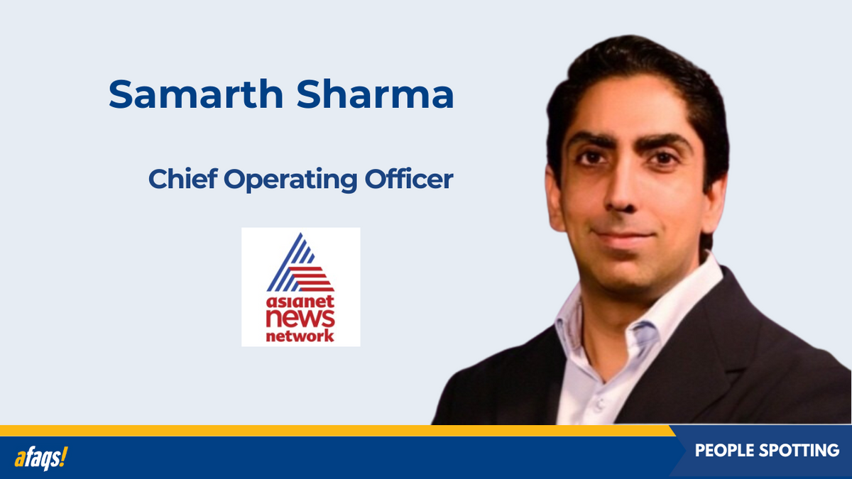Samarth Sharma steps down as COO at Asianet News