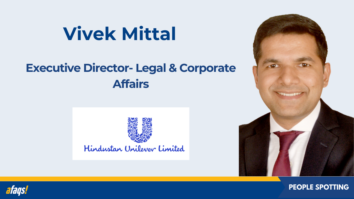 HUL appoints Vivek Mittal as Executive Director, Legal & Corporate Affairs