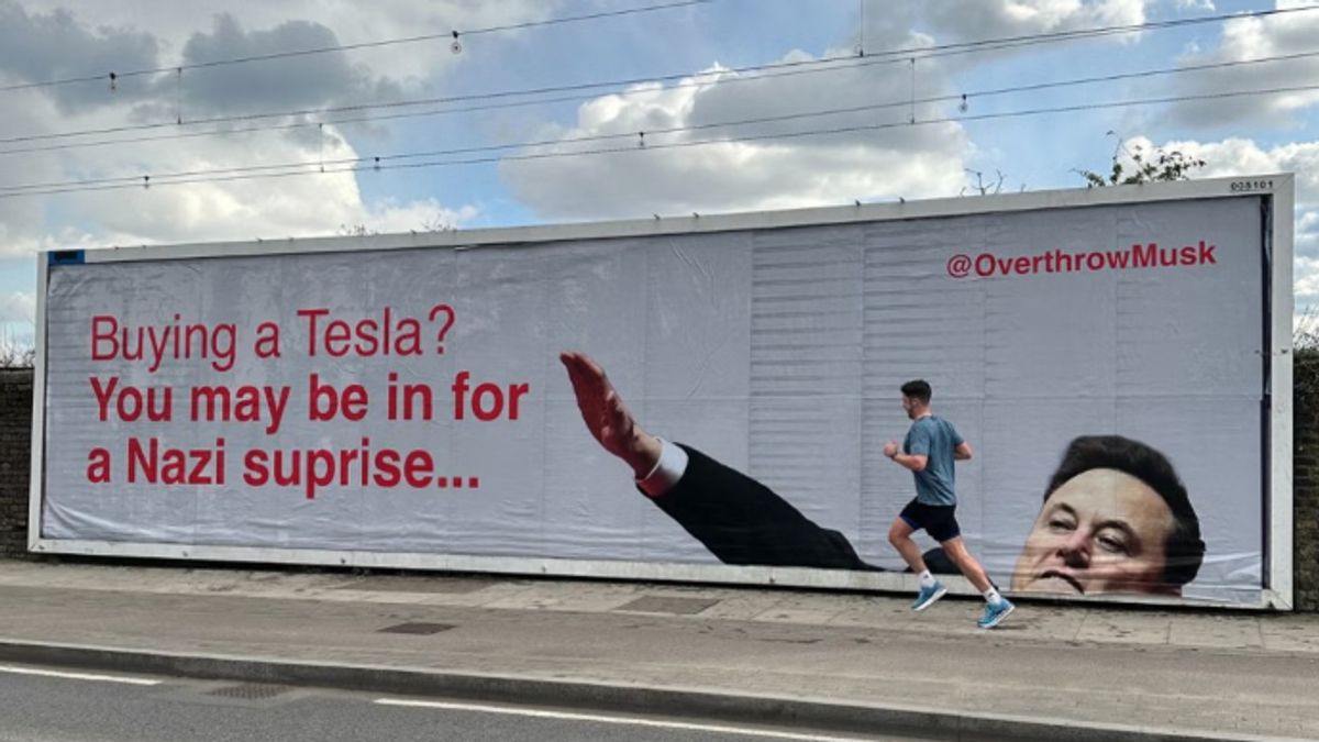 Elon Musk’s ‘Sieg Heil’ gesture sparks anti-Tesla ad campaign in London