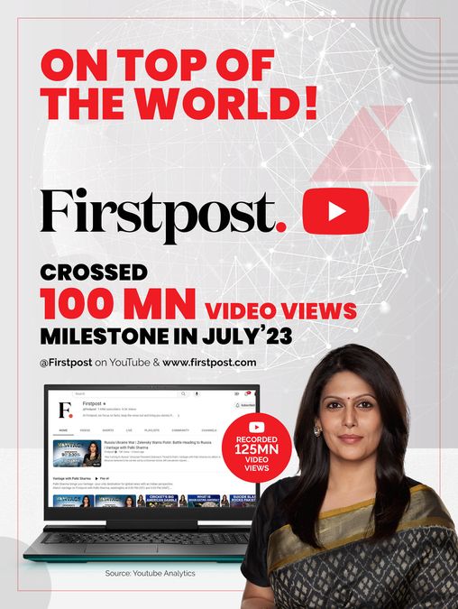 Firstpost YouTube channel surpasses 100 Million views in six months