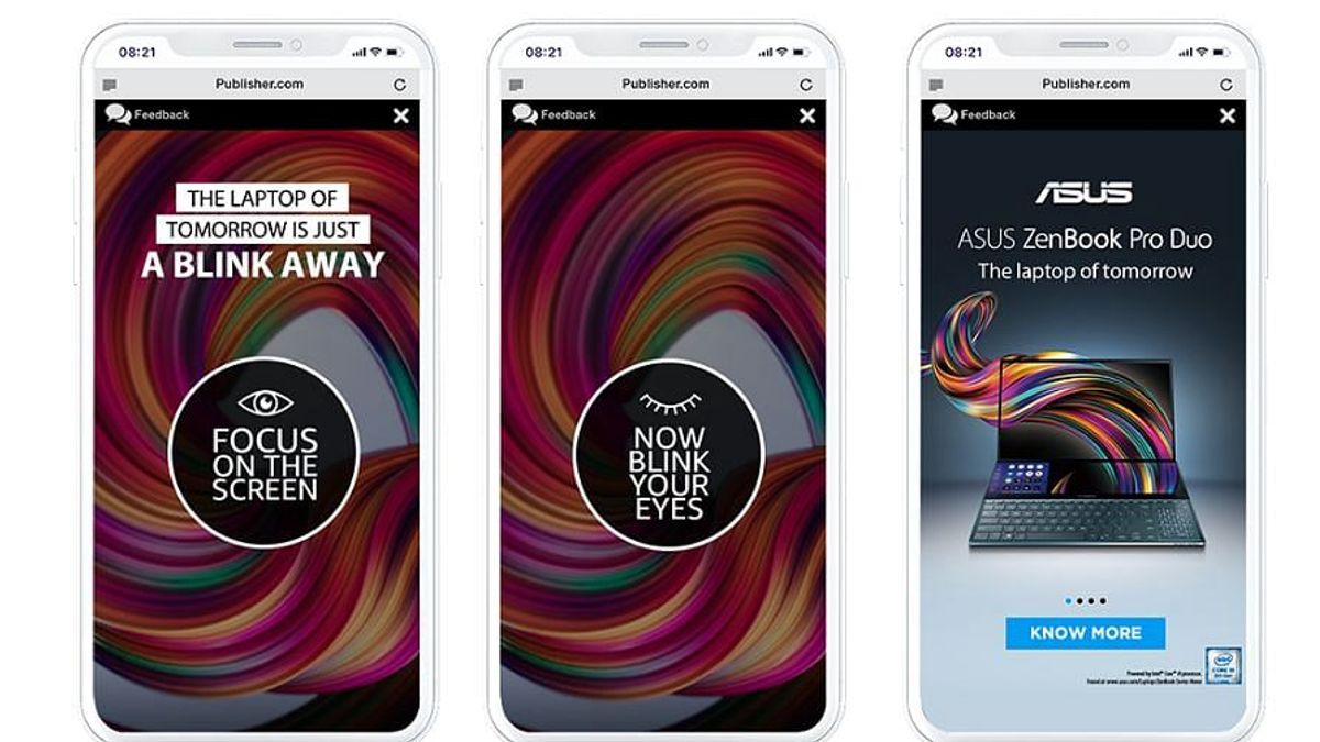 ASUS' new ad campaign uses 'Blink' technology