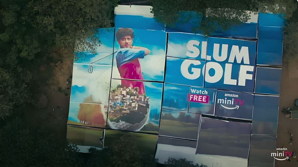 Amazon unveils a giant 'Slum Golf' poster in Mumbai's Chembur