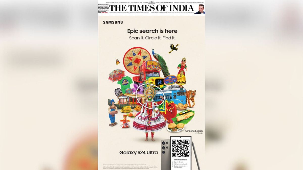 Samsung’s print ad in the TOI newspaper uses QR code to plug its ...