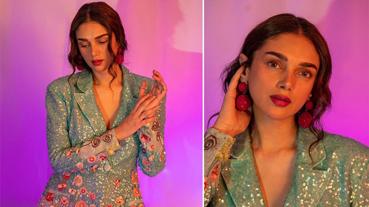 Aditi Rao Hydari Makes A Style Statement In An Embellished Pant Suit ...