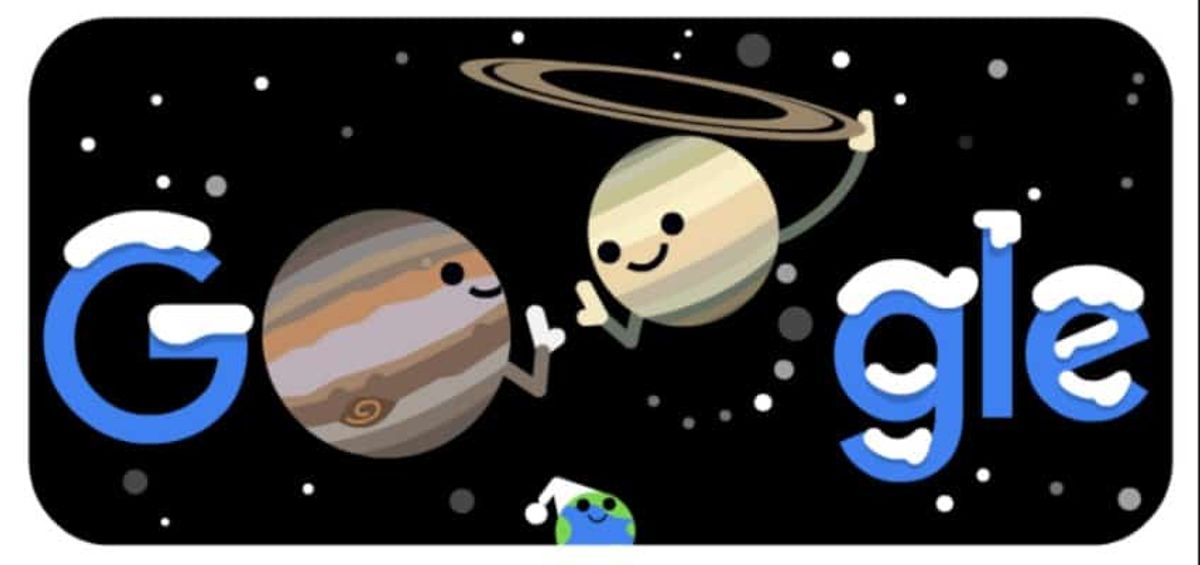 Google Doodle celebrates Winter Solstice and Great Conjunction, a once ...