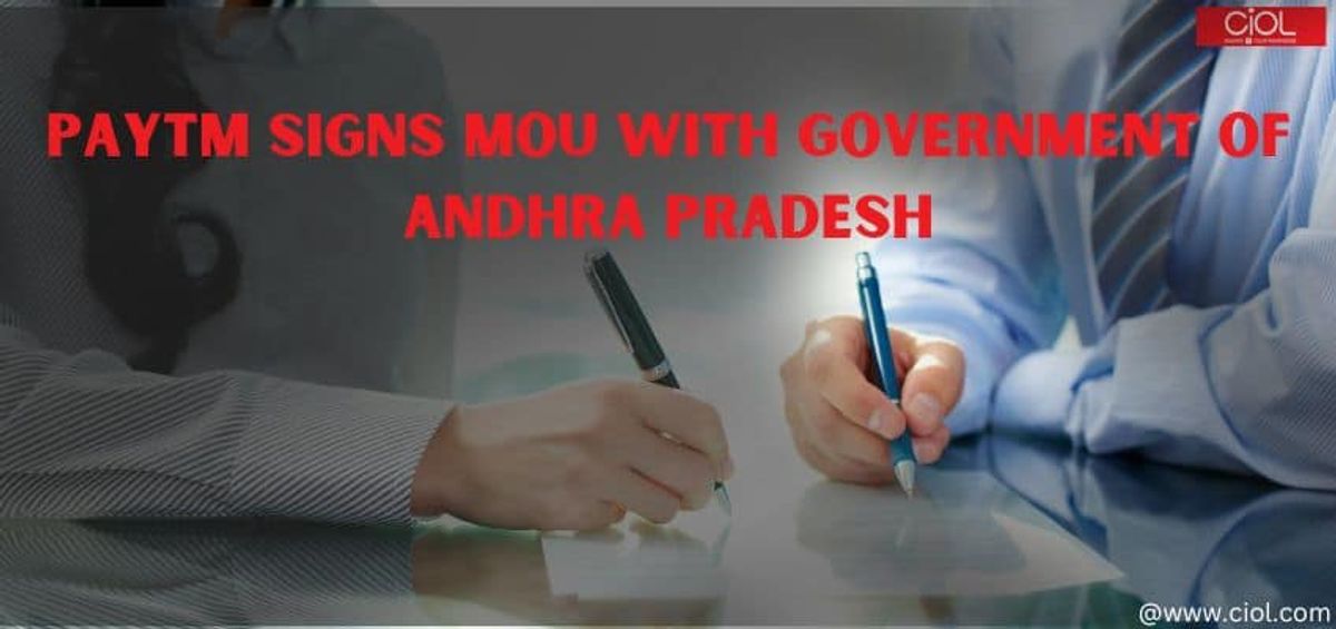 Paytm signs MoU with Government of Andhra Pradesh at Global Investors ...