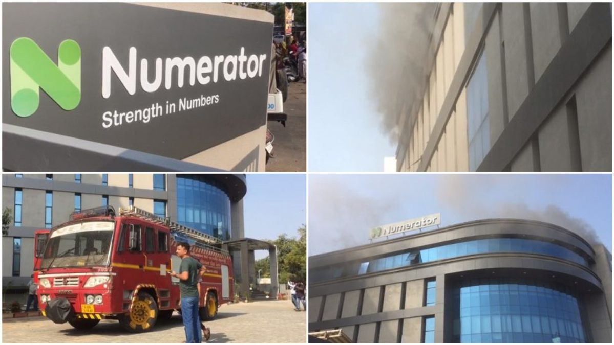 Massive fire was reported inside Numerator company office situated Vadodara