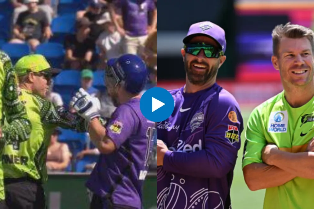 BBL 2022-23: David Warner shoves off Matthew Wade, Aussie stars' ugly ...