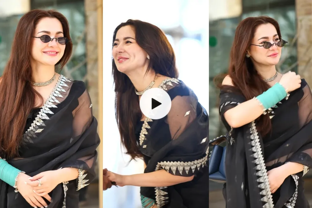 Pakistani Actress Hania Aamir stuns in a black sheer saree, Netizens ...