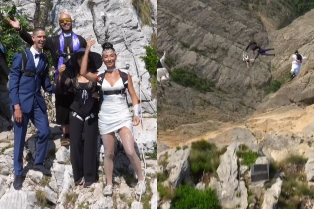 Viral video: Newlyweds take love to new heights; celebrate marriage ...