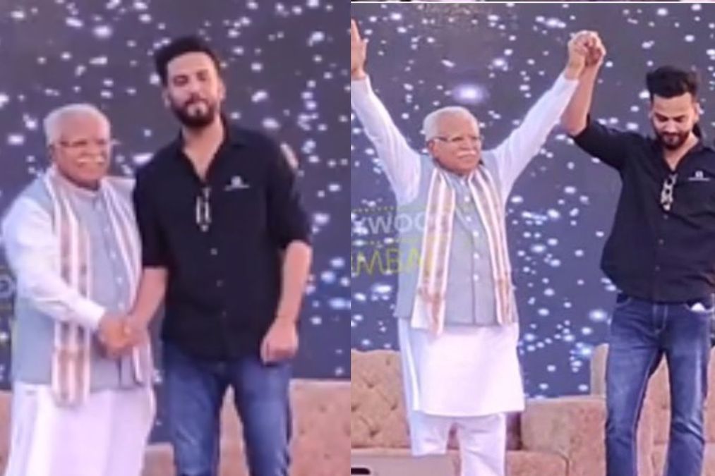 Bigg Boss OTT Season 2 Winner Elvish Yadav, Haryana CM Manohar Lal Khattar interact with crowd ...