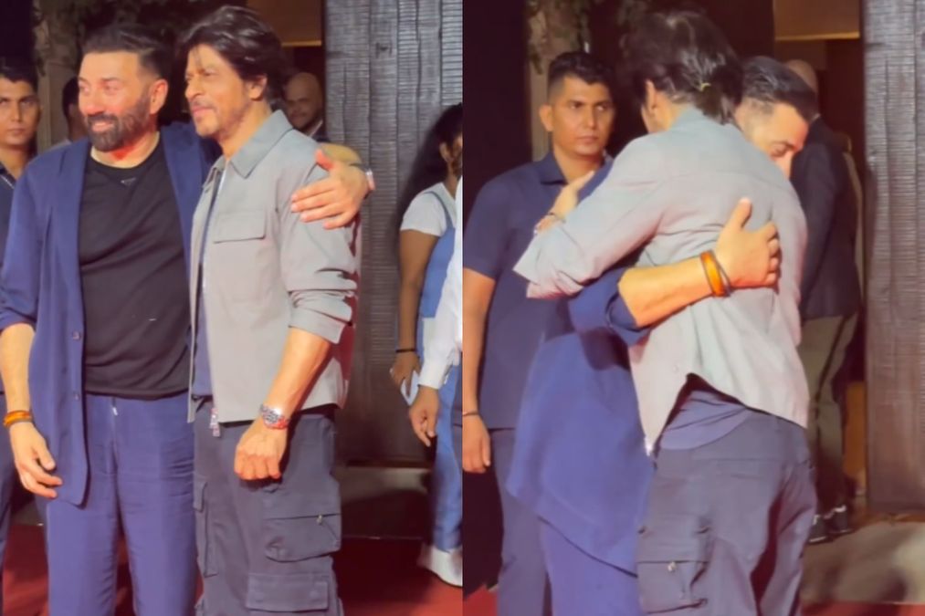 Gadar 2 Success Party: Shah Rukh Khan and Sunny Deol reunite with a heartwarming hug after 16 ...