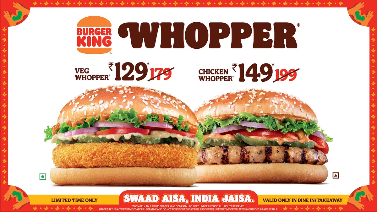Price for a whopper from burger king store