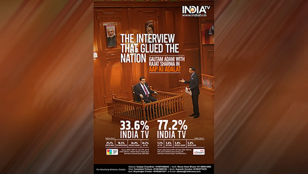 Rajat Sharma's 'Aap Ki Adalat' episode featuring Gautam Adani garners ...