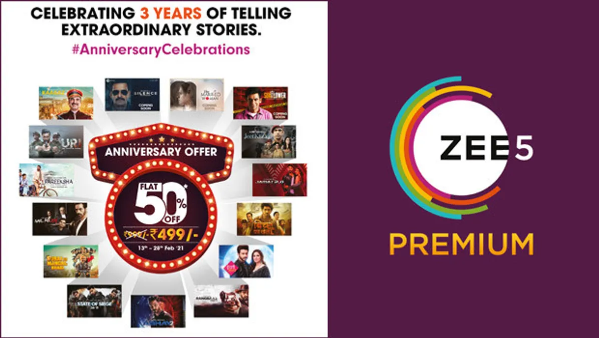 Zee5 celebrates third anniversary, kick-starts 2021 on a high note
