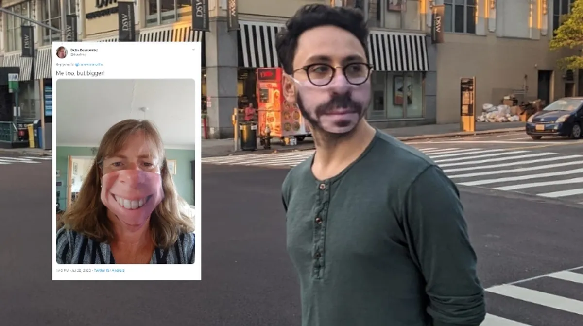 Twitter can't stop laughing at this man’s failed customised face mask