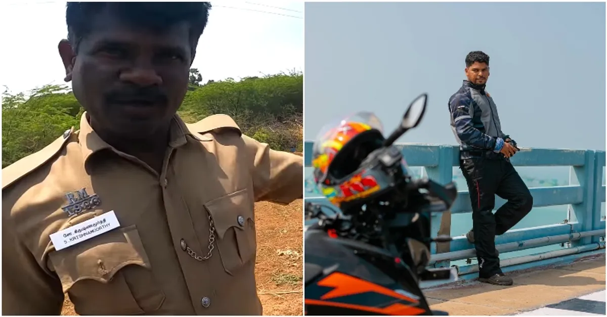 A Tamil Nadu Cop Stopped A Biker And The Internet Is Melting Over The