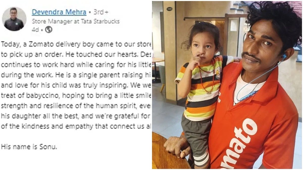 কোলে ২ বছরের শিশুকন্যা, লক্ষ্যে অবিচল থেকে খাবার ডেলিভারি Zomato Boy-র