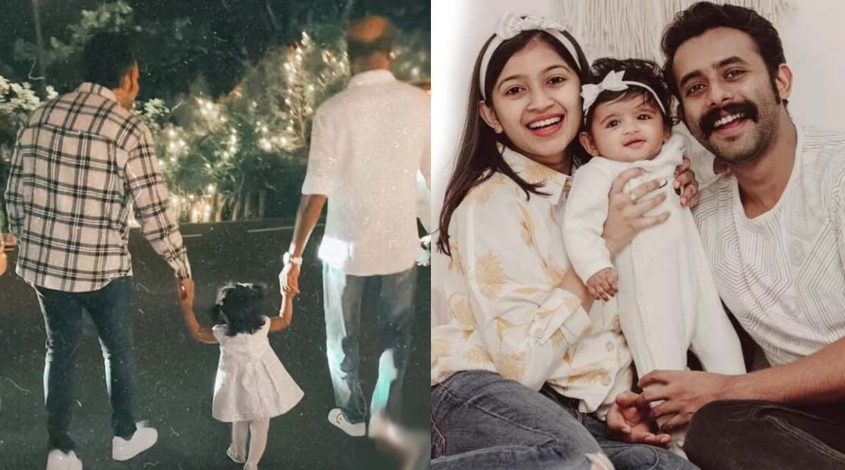 അച്ഛന്റെയും മുത്തശ്ശന്റെയും കൈപ്പിടിച്ച് പിച്ചവച്ച് അൻവി മോ ...