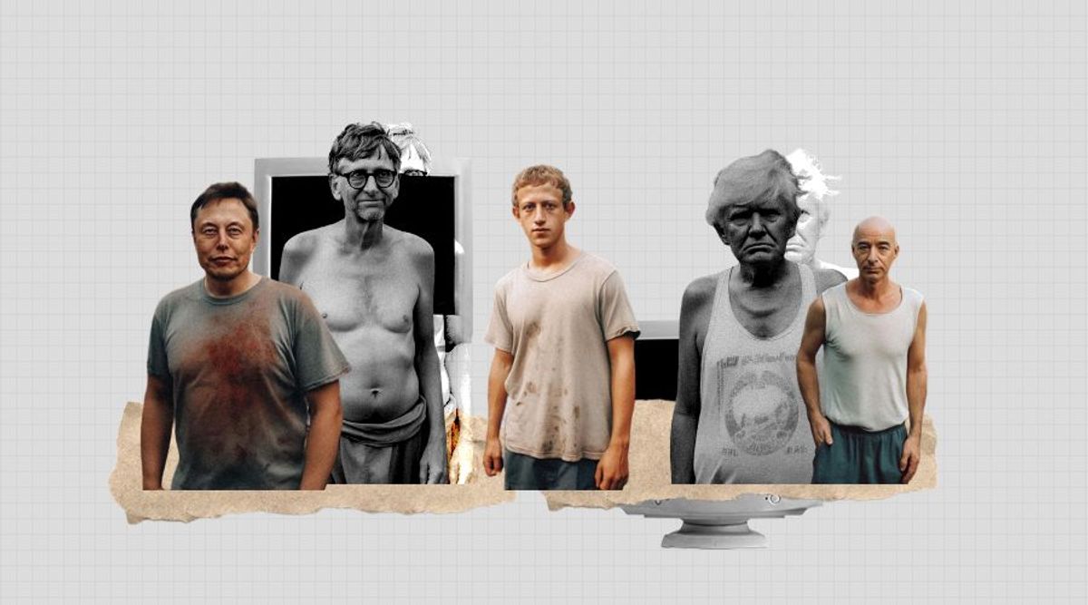 AI-Generated Portraits Depicts World Billionaires Look as Poor