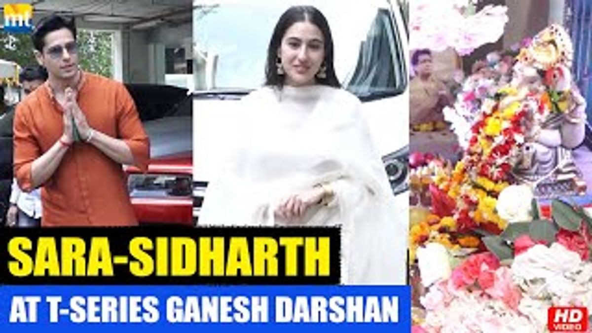 Thank God actor Sidharth Malhotra & Director Indra Kumar, Sara Ali Khan at T-Series Ganesh Pooja