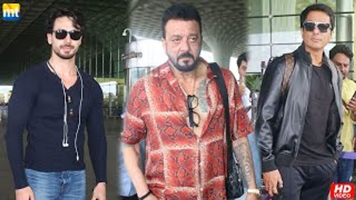 MACHO Tiger Shroff, Sanjay Dutt leaves for new film shoot with Vijay ...