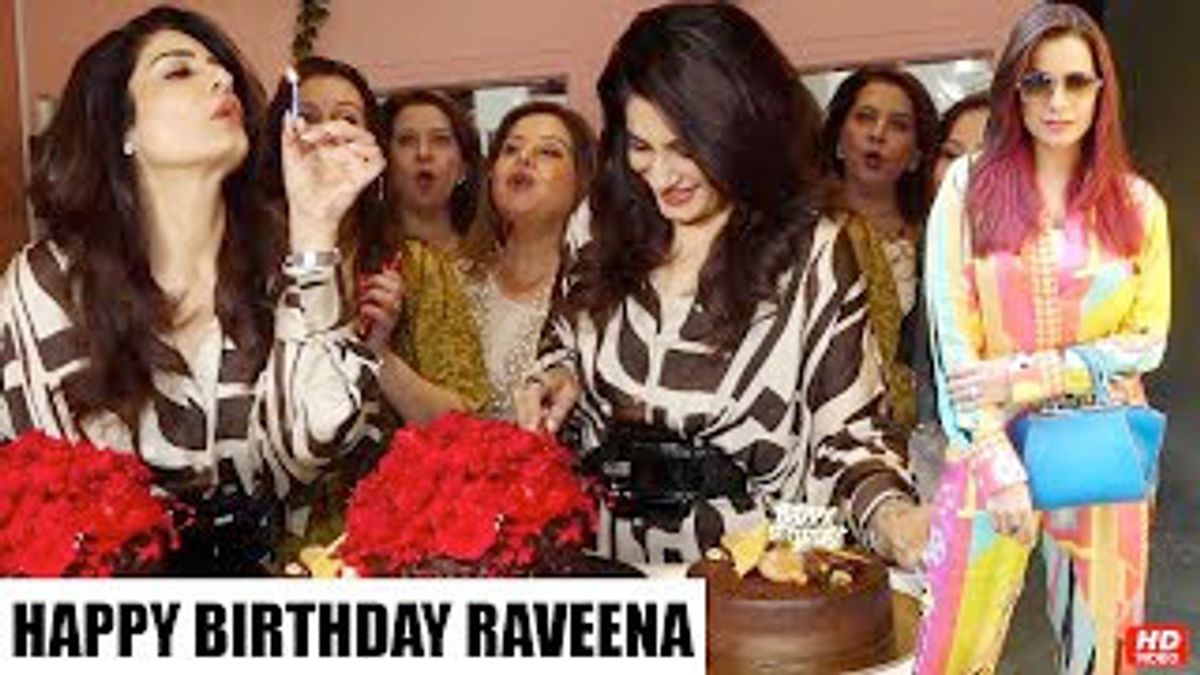 Raveena Tandon Celebrates Her Birthday By Cutting Cake With Her Close ...