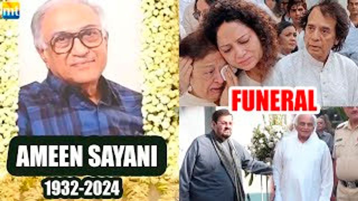 Radio Icon Ameen Sayani's FUNERAL | EMOTIONAL Zakir Hussain, Anandji ...