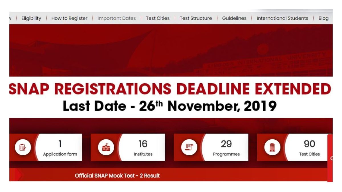SNAP 2019 Registration Dates Extended, Apply At snaptest.org, Check ...