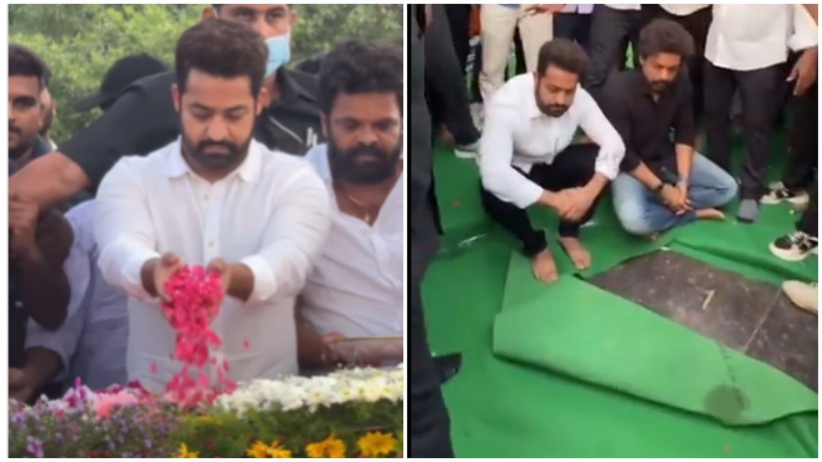 NT Rama Rao Anniversary: जमीन पर बैठे-हाथ जोड़े ऐसे जूनियर NTR ने दादा ...
