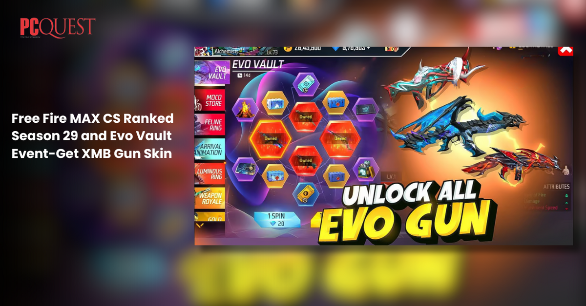 Free Fire MAX CS Ranked Season 29 and Evo Vault Event-Get XMB Gun Skin