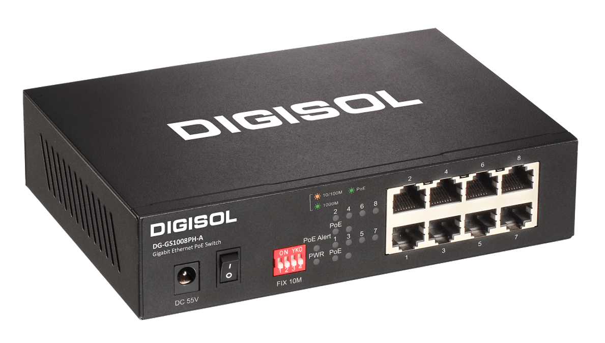 DIGISOL launches 8 Port Gigabit Ethernet Unmanaged PoE Switch