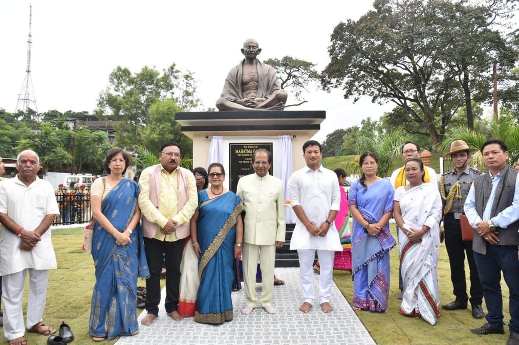 Assam Gov Unveils Mahatma Gandhi Statue in Haflong