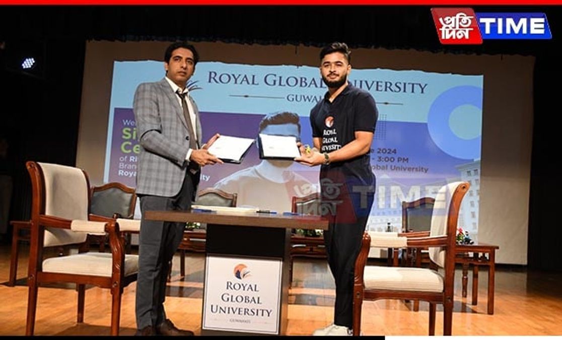 Royal Global University Welcomes Cricket Star Riyan Parag as Brand Ambassador