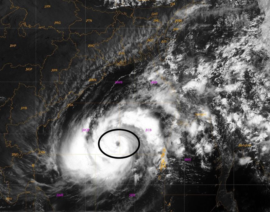 Satellite captures eye of Cyclone Mocha