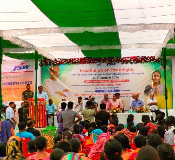 JSW Foundation lays foundation stone for streetlight installation project
