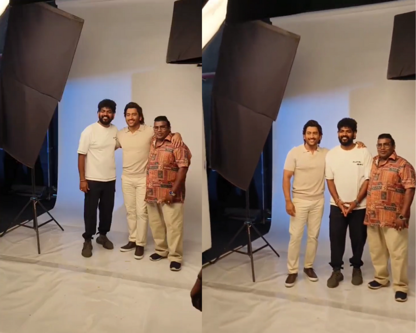WATCH: Director Vignesh Shivan, actor Yogi Babu pose with MS Dhoni ...
