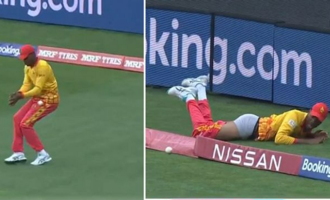 Embarrassing moment for Zimbabwe player as Pants go down during ...