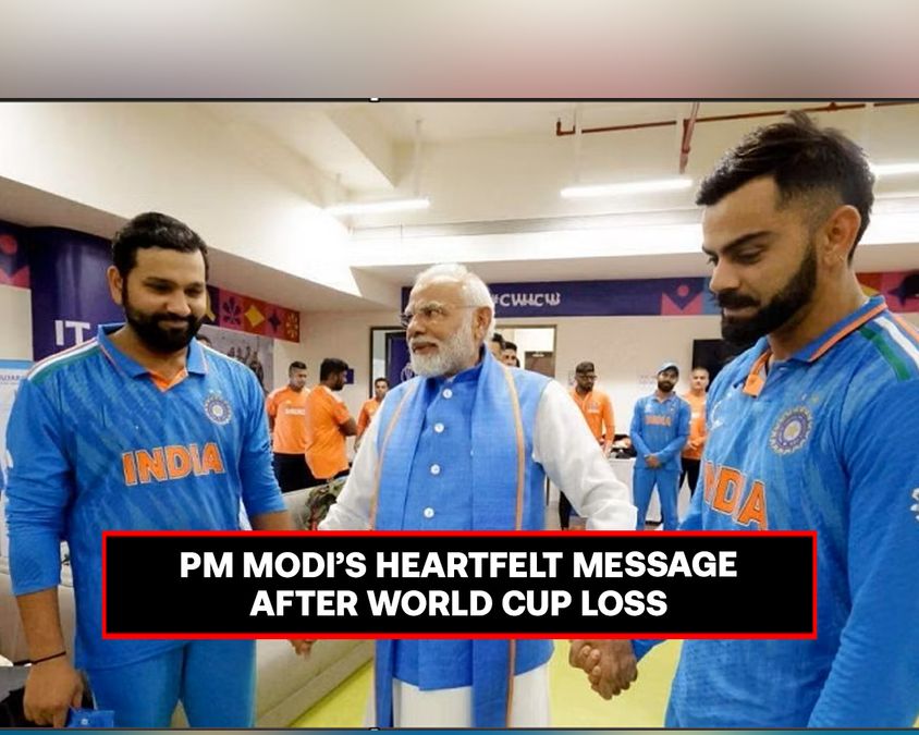 PM Narendra Modi visits Indian dressing room, consoles Indian players ...