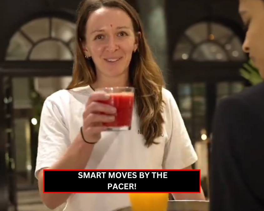 WATCH: Kate Cross dodges yellow and picks up red drink on arrival, to ...