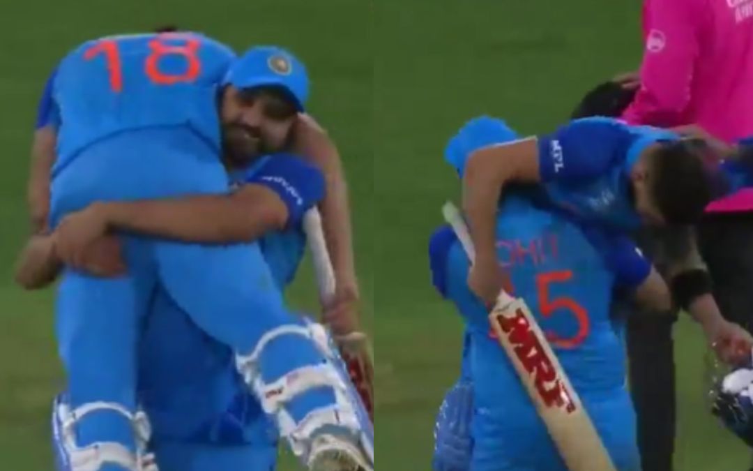 Watch: Rohit Sharma lifts Virat Kohli in an epic celebration after he ... Watch: Rohit Sharma lifts Virat Kohli in an epic celebration after he ...