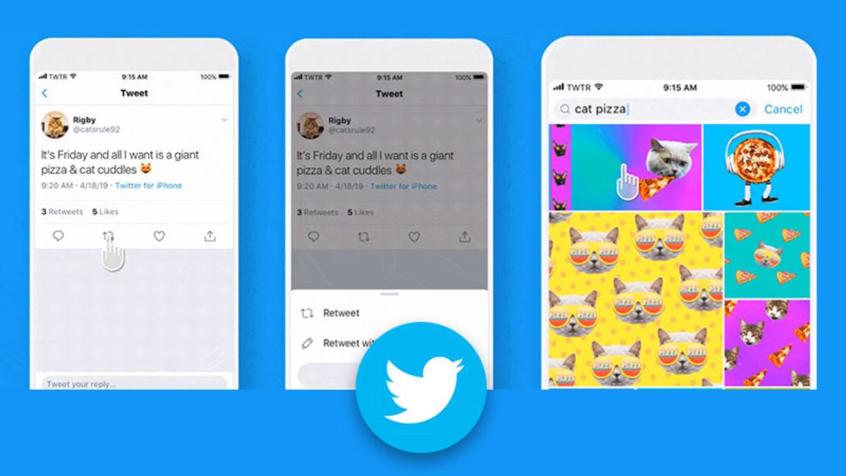 Twitter now let's you retweet with GIFs, photos or videos