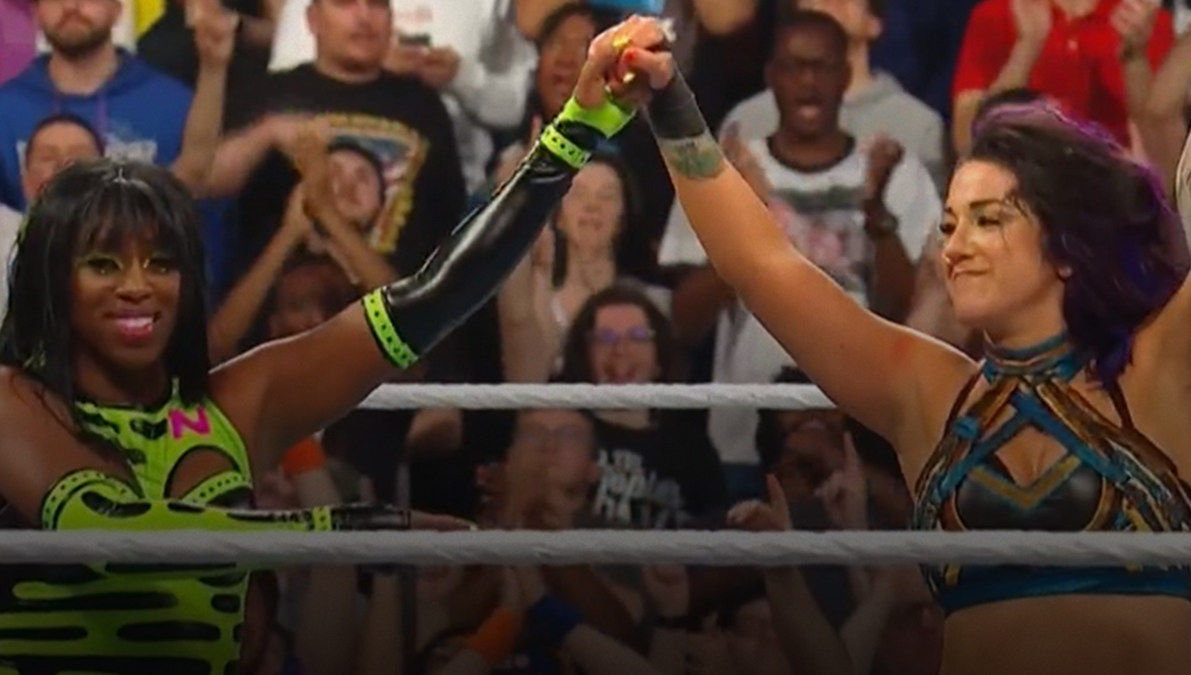 Bayley defends Women's World Championship in triple threat match against Naomi and Tiffany ...