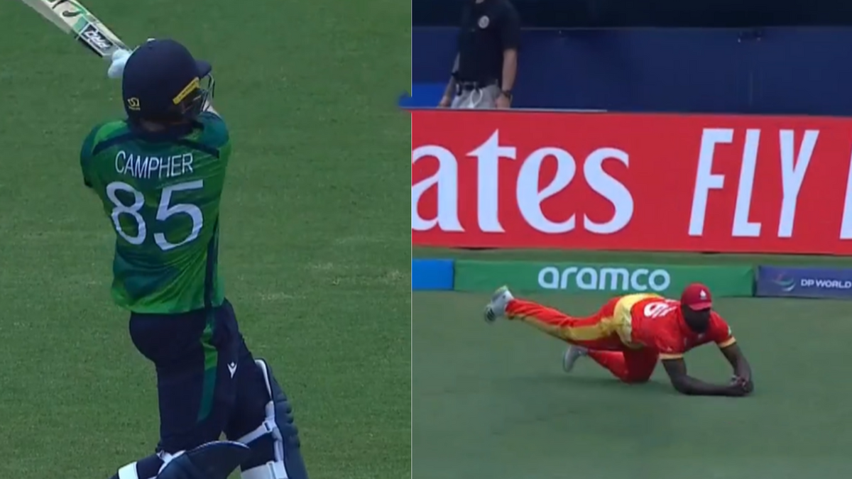 WATCH: Canada's Aaron Johnson takes an amazing 'running catch' to dismiss Ireland batter Curtis ...