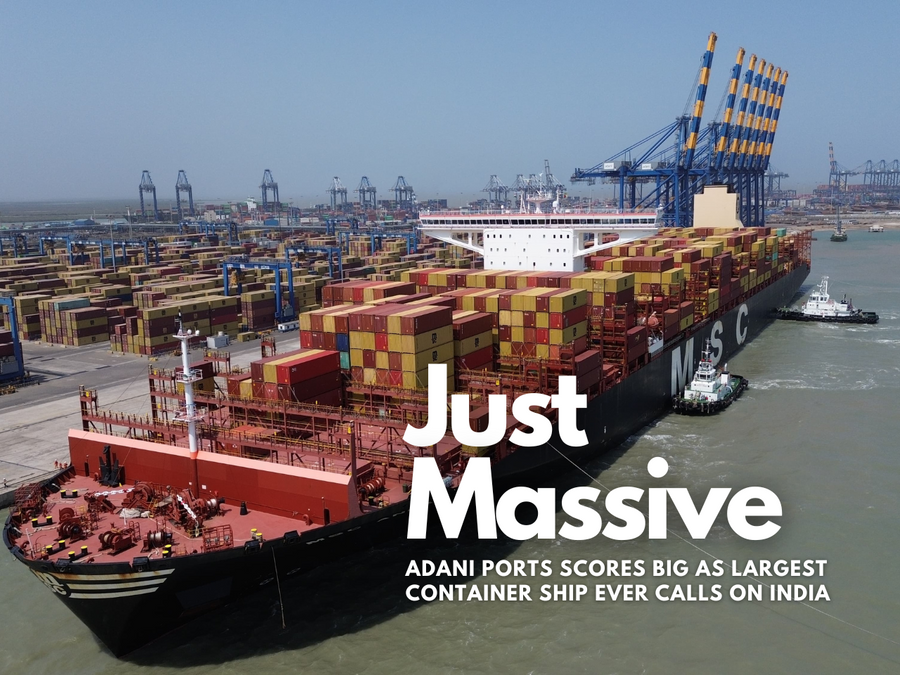 MSC Anna The Largest Container Ship Arrives at Adani Ports, Mundra