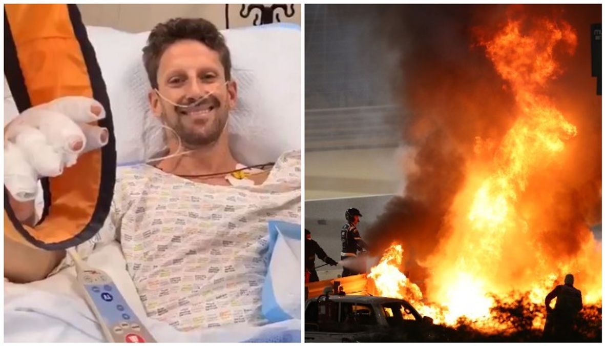 Romain Grosjean's fireball crash: Haas' fiery F1 accident in pictures