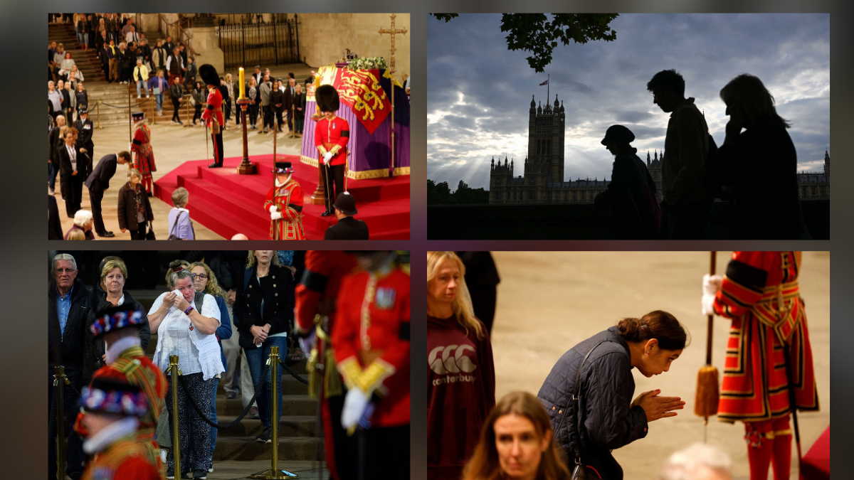 Queen Elizabeth II's final journey: Thousands of mourners gather to pay ...