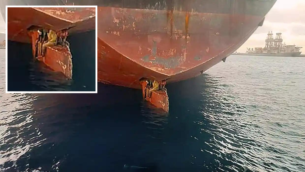 African migrants stowed away on ship's rudder, rescued by Spanish ...